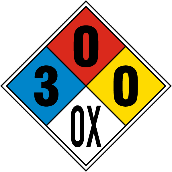Magnetic NFPA Diamond 3-0-0-ox USE FOR OXYGEN, LIQUID OXYGEN – Veteran ...