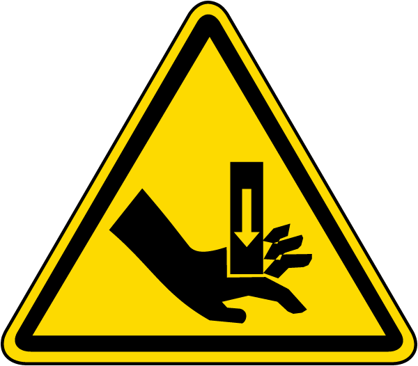 Hand Crushing Hazard Label (ISO) – Veteran Safety Solutions
