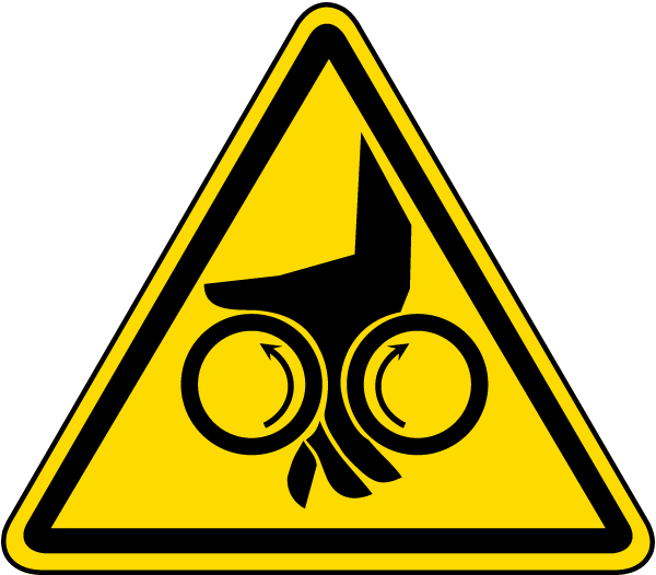 Hand Entanglement Roller Hazard Label (ISO) – Veteran Safety Solutions