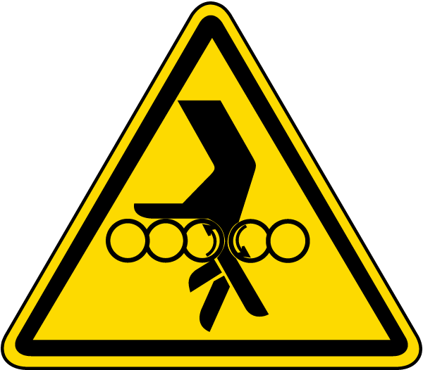 Rotating Rollers Hazard Label (ISO) – Veteran Safety Solutions