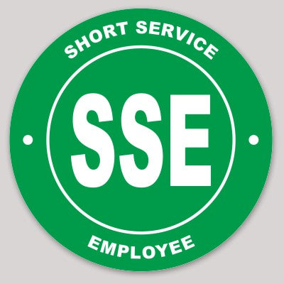 Short Service Employee Hard Hat Sticker ( White On Green ) – Veteran ...