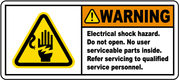 Do Not Open Shock Hazard Label – Veteran Safety Solutions
