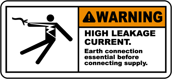 High Leakage Current Shock Hazard Label – Veteran Safety Solutions