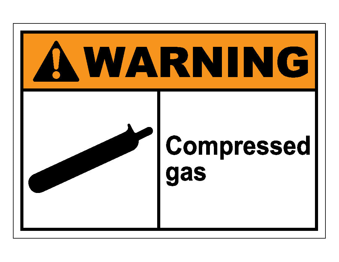 Warning Compressed Gas Sign – Veteran Safety Solutions