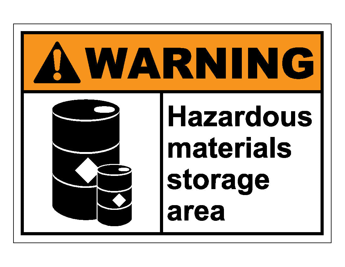 Warning Hazardous Materials Storage Area Sign – Veteran Safety Solutions